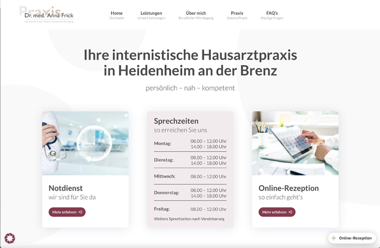 Impressum - Praxis Dr. med. Anna Frick